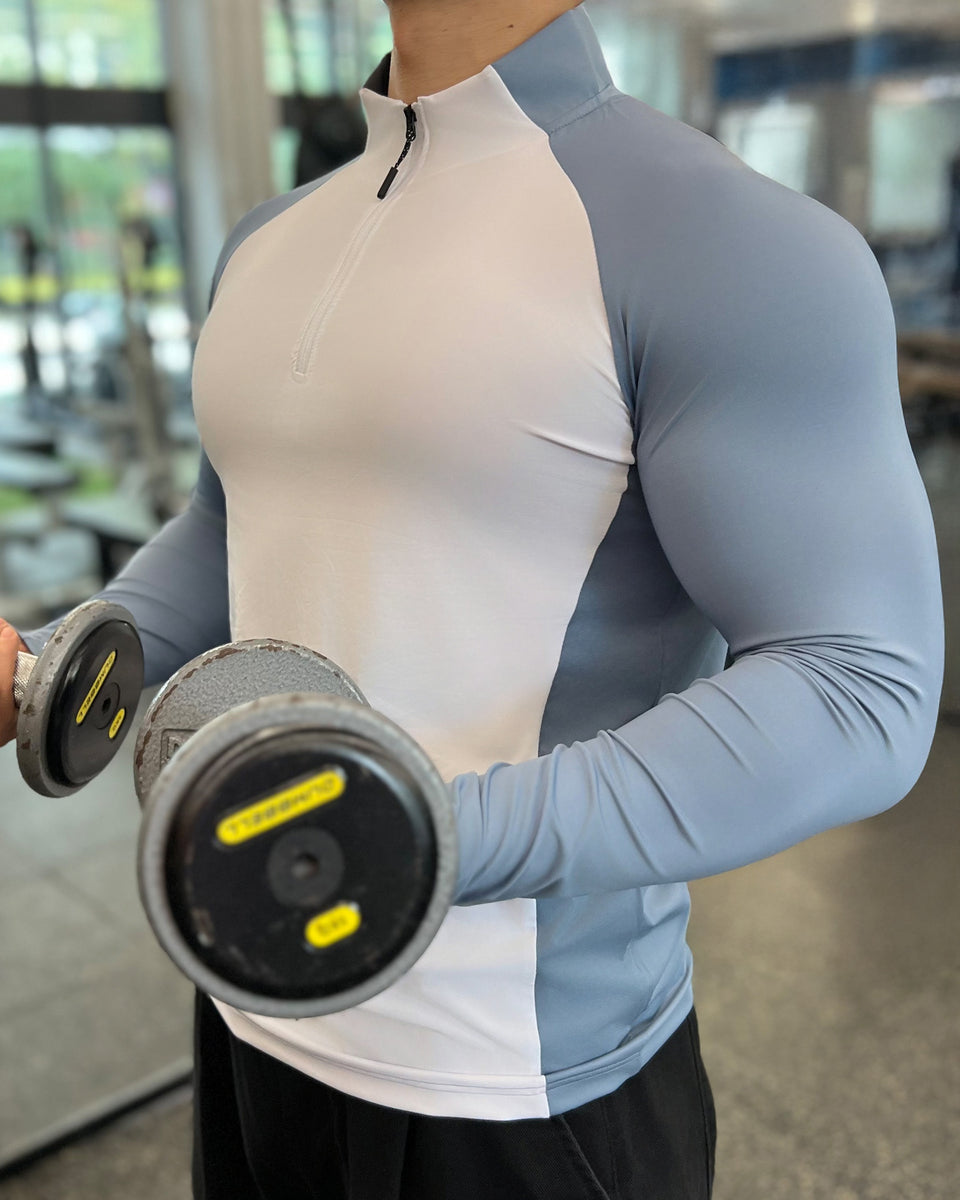 Two Tone Quarter Zip Shirts | Ahaselected