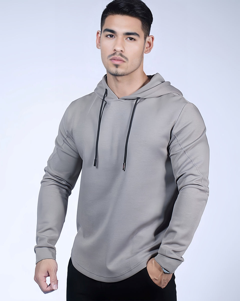 Kore Curve hem Muscle fit Hoodie Workout Heat Tech Gear | Ahaselected