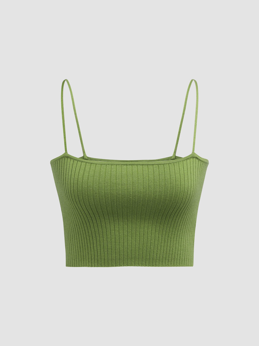 Elegant Casual Knitted Spaghetti Straps Vest | Ahaselected