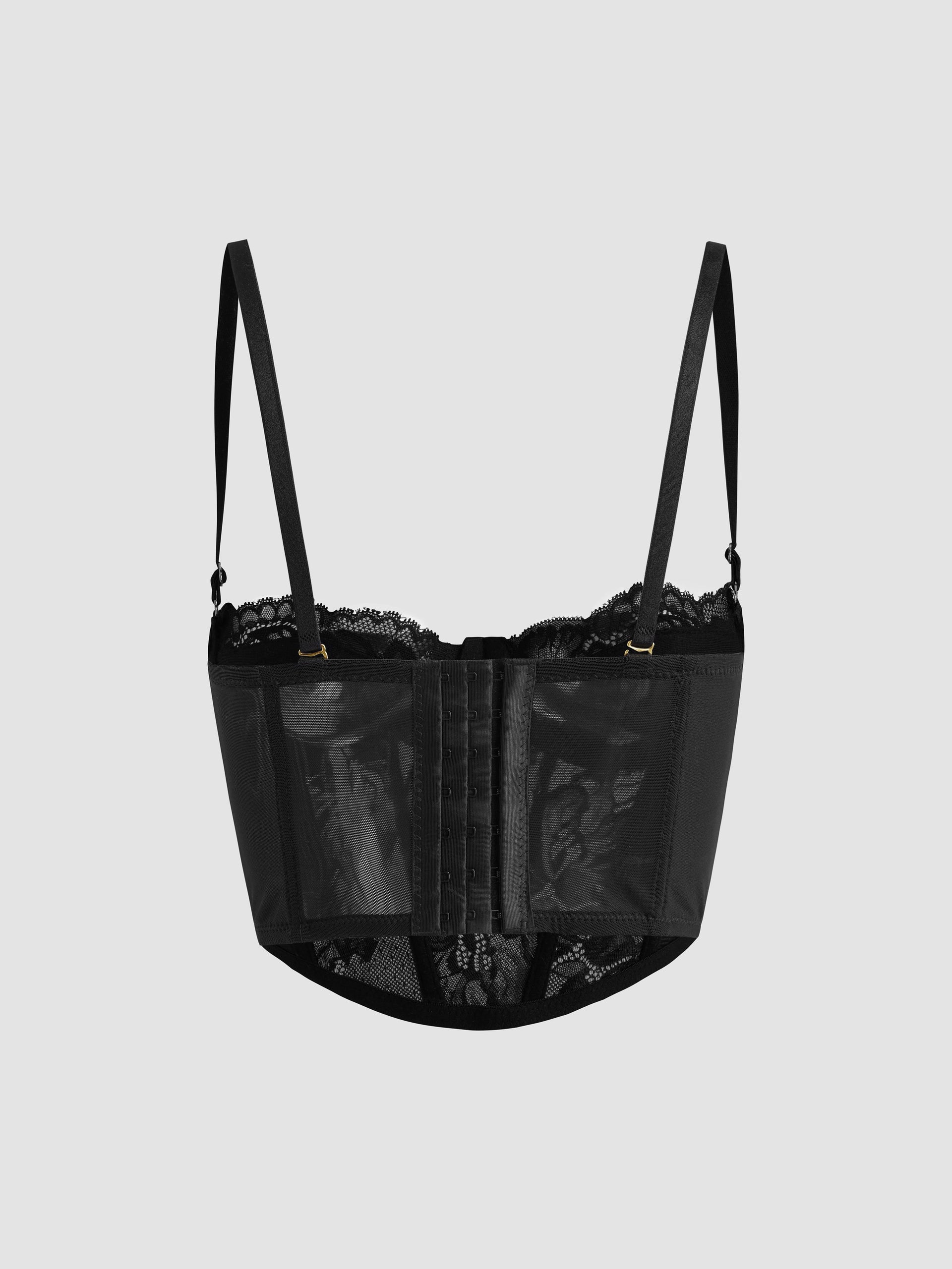 Lace Splicing Satin Longline Bra | Ahaselected