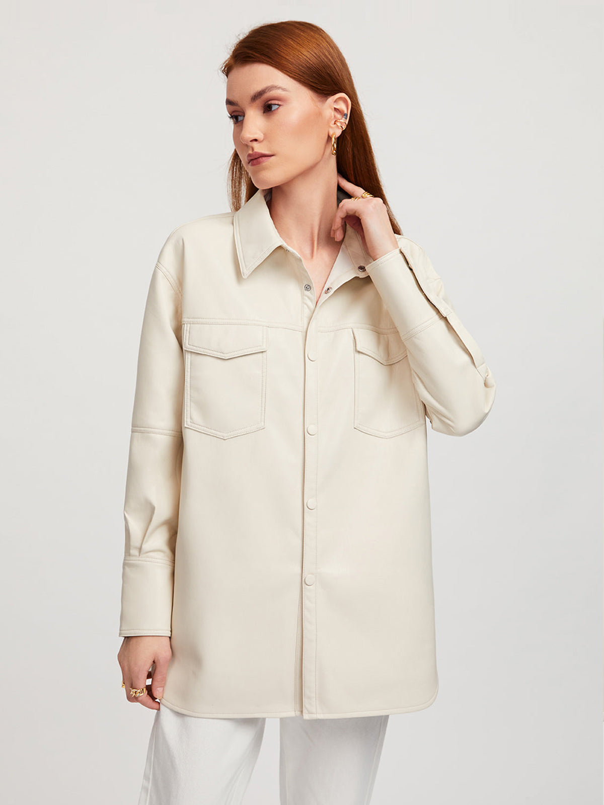 Vegan Leather Shacket With Belt | Ahaselected